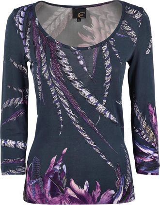 Just Cavalli haut à imprimé graphique - Bleu