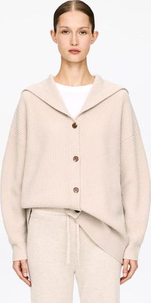 Arket Strickjacke Aus Kaschmir Und Wolle Mit Kapuze -Beige