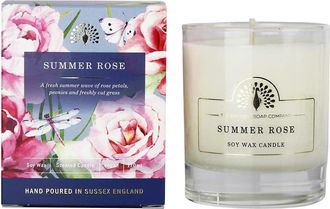 The English Soap Company Summer Rose Soy Wax Candle, 170mls