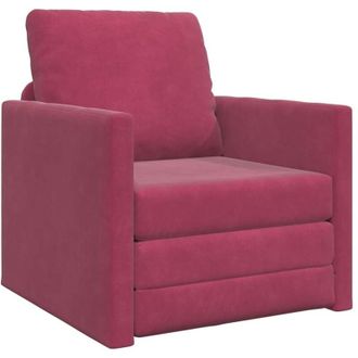 vidaXL Vidaxl - Canapé-lit avec coussin Rouge bordeaux 74 x 77 x 81 cm Velours