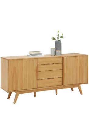 Livetastic Sideboard, Eiche, Holz, Holzwerkstoff, Eiche, furniert, 2 F&auml;cher, 4 Schubladen, 180x84x44 cm, Reach, Holzm&ouml;bel, Kleinm&ouml;bel Holz, Holzkommoden, Sideboa