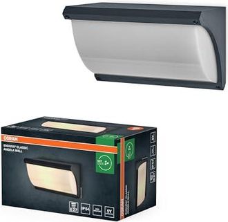 Osram Endura Classic LED Wandleuchte Angela, E27 Fassung, IP54, Aluminium dunkelgrau, Smart+ kompatibel