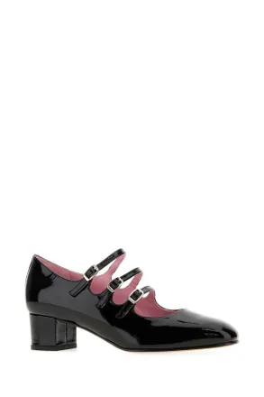Carel Womens Black Leather Kina Pumps Blackpatent Scarpe Con Tacco High Heel Shoes