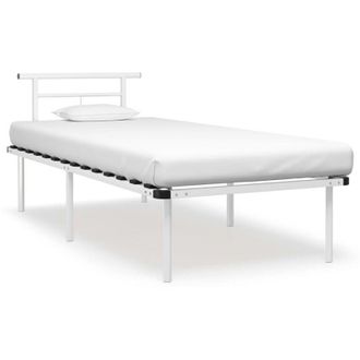 vidaXL Cadre de lit Blanc M&eacute;tal 90x200 cm