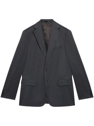 Brooks Brothers blazer en laine vierge &agrave; simple boutonnage - Gris