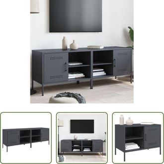 vidaXL vidaXL Stahl-Schrank - TV-Schr&auml;nke 2 Stk. Anthrazit 68x39x50,5 cm Stahl
