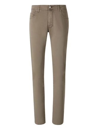 Jacob Cohen pantalon à patch logo - Marron