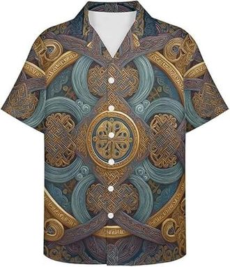 Keephen Nouveaut&eacute; Viking Chemises Hommes/Femmes Viking Animal Impression 3D Chemise Hawaiienne Chemise &agrave; Boutons Cool Plage Vacances Col &agrave; Revers Haut