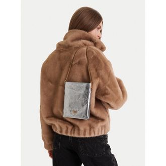 Pinko Handtasche PINKO Flat Satchel AI 25-26 PCPL 105352 A2OT Silberfarben