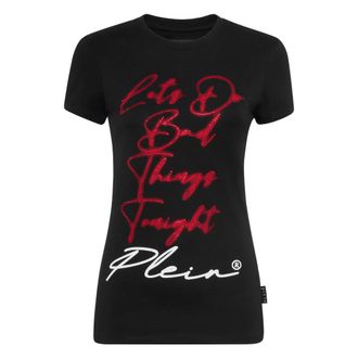 Philipp Plein Femme, Tops, Noir, Taille: 36 FR T-Shirt Pure