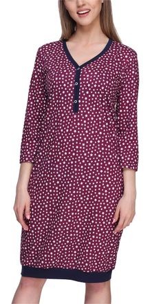 Merry Style Damen Nachthemd MS10-181 (Weinrot/Sterne, XL)