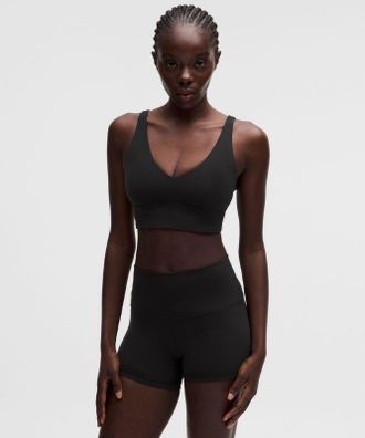 lululemon Focuser V-Neck Bra Light Support, A/B Cup pour Femmes - Noir - Taille 2XS