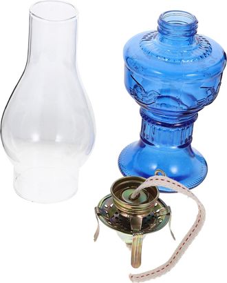 Valiclud Retro Glas Petroleumlampe Aus Robustem Glas Öllampe Mit Glaslampenschirm Vintage Innenbereich Licht Für Wohnzimmer Und Dekoration