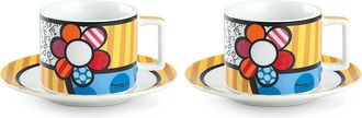 Egan 6 teilig Kaffeetasse Set mit Untertassen von Britto