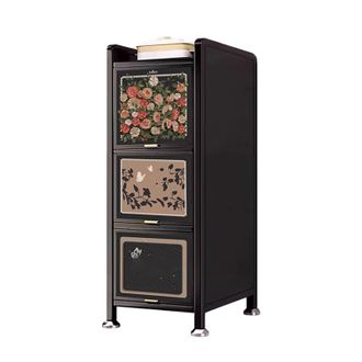 Generic Schmaler Aufbewahrungswagen Mit Klappdeckel,Schmaler Spaltwagen Aus Kohlenstoffstahl,Badezimmer-Organizer-Schrank,Versteckte Schrankt&uuml;r,for Schmale W&auml;