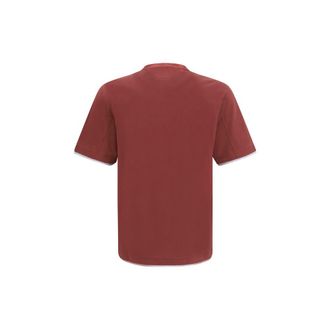 Brunello Cucinelli Mens Bordeaux Cotton T-Shirt