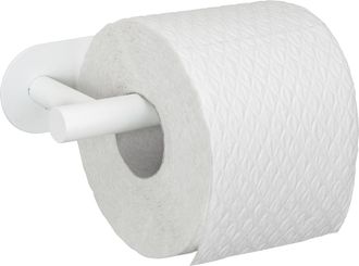 WENKO Toilettenpapierhalter Mod. Orea eleganter offener Klorollenhalter aus rostfreiem Edelstahl in Weiß matt für stilvolles Badezimmer 16 x 4,5 x 7 cm