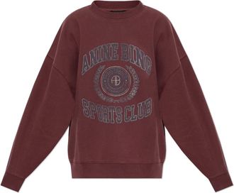Anine Bing SweaT-shirt Miles &agrave; col rond - Femme - Sweatshirts et sweats &agrave; capuche - Rouge - Taille: 36 FR