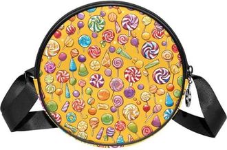 Generic Sac &agrave; bandouli&egrave;re Circle pour femme, petit sac &agrave; bandouli&egrave;re avec fermeture &eacute;clair, bretelles r&eacute;glables, sac &agrave; main rond d&eacute;contract&eacute; pour femmes et fi