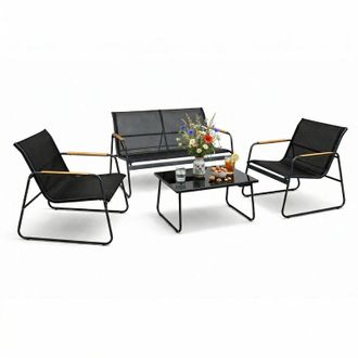 VCM Set de meubles de jardin Lexila 0 Noir