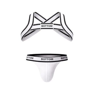 Barcode Berlin Partywear Homme - Bottom Multipack 1x Suspender White + 1x Harness White-Black - Taille S