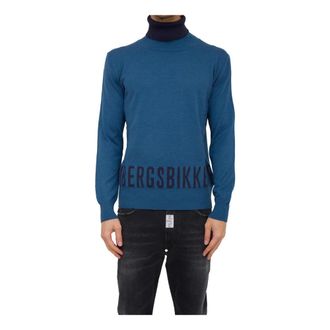 Dirk Bikkembergs Blaues Hemd L&auml;ssiger Modestil - - Knitwear - Herren - Blau - L