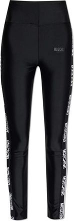 Moschino Femme, Sport, Noir, Taille: 42 FR Logo Leggings