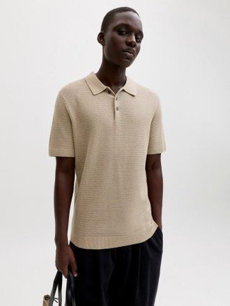 Jack & Jones Polokragenpullover JPRBLURILEY KNIT POLO SS SN Baumwolle, regular fit