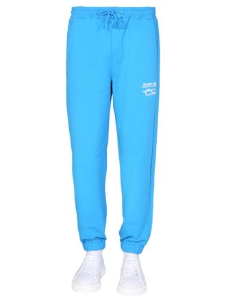 Helmut Lang Cotton Track Jogging Pants - Blue
