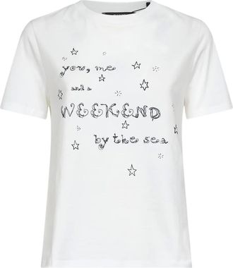 Max Mara T-Shirt mit Schriftzug - Wei&szlig;