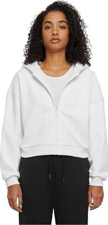 Urban Classics Ladies Cozy Short Zip Hoody Sweatshirt &agrave; Capuche, Blanc, M Femme