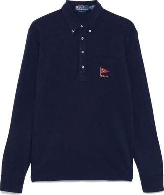 Polo Ralph Lauren Homme, Tops, Bleu, Taille: L Pull à Manches Longues en Coton Bleu