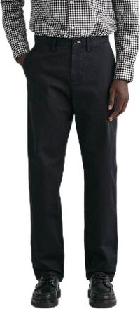 GANT Herren Regular Twill Chinos Klassische Hose, Schwarz, 33W / 32L EU