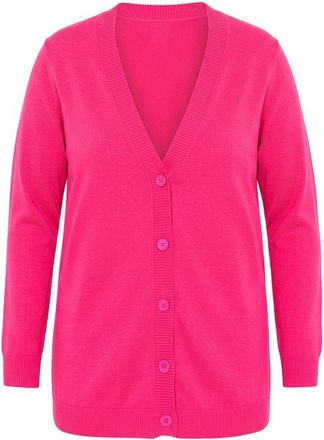Miamoda Strickjacke Long-Strickjacke Regular Fit V-Ausschnitt