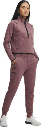 Under Armour Unstoppable Sweatshirt f&uuml;r Damen, mit kurzem Rei&szlig;verschluss, Fleece (Weinrot)