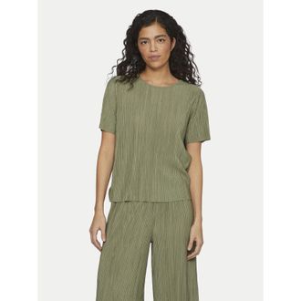 Vila T-Shirt Plisa 14089481 Grün Regular Fit