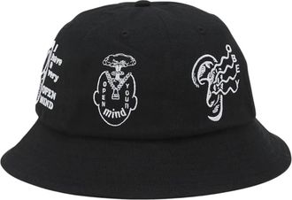 Obey Homme, Accessoires, Noir, Taille: ONE Size Printed 6 Panel Bucket Hat