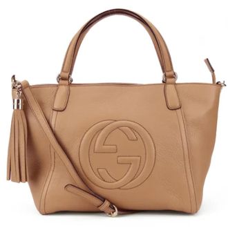 Gucci Pre-owned Leder Schultertasche - - Pre-owned - Damen - Beige - ONE SIZE