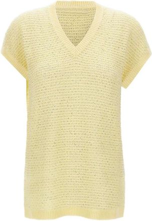 Fabiana Filippi Femme, Pulls, Jaune, Taille: 36 FR V-neck Tricots