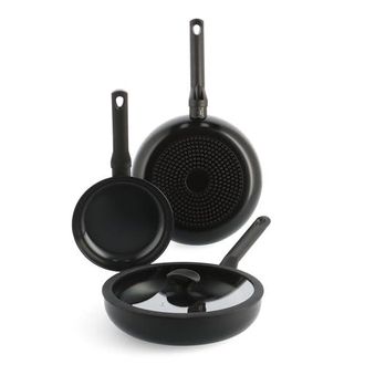 BK Enjoy Keramik-Antihaft-Pfannenset, 3-teilig, &Oslash; 24/28 cm Bratpfannen & 28 cm Schmorpfanne, PFAS-frei, Induktionspfanne, Ofenfest, Sp&uuml;lmaschinenfest, Sc