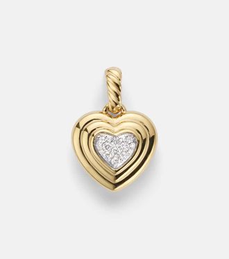 David Yurman Pendentif Puffy Heart Amulet en or 18 ct (750/1000) et diamants