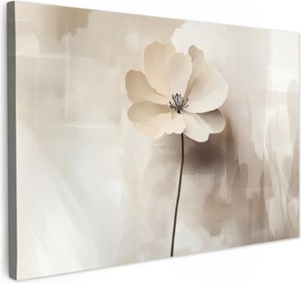 MuchoWow © Bilder Groß 120x80 cm XXL Wohnzimmer Deko Modern Wandbild Kunstdruck auf Leinwand Bild Schlafzimmer über Bett Room Decor Geschenke Blume - Beige - F