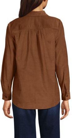 Lands End Feincord-Hemdbluse, Damen, Größe:32-34 regular, Orange, Baumwolle, by Lands End