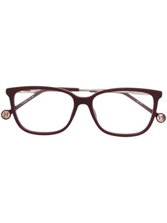 Carolina Herrera lunettes de vue &agrave; monture rectangulaire - Rouge