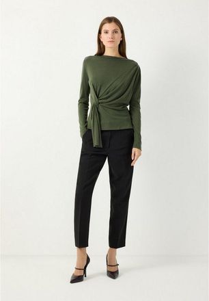 More & More T-Shirt softes, asymmetrisches Langarmshirt, Knot-Detail