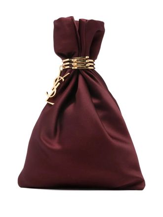 Saint Laurent pochette en satin - Rouge