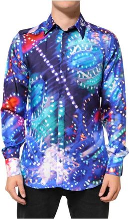 Dolce & Gabbana Homme, Chemises, Multicolore, Taille: L Luminarie Martini Slim Fit Shirt