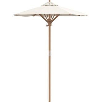 vidaXL Vidaxl - Parasol droit rond 150x210 cm en bambou cr&egrave;me - R&eacute;sistant aux intemp&eacute;ries - Design moderne pour jardins et terrasses