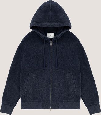 Circolo 1901 Full zip hoodie, Blu notte bouclé, XL, Man