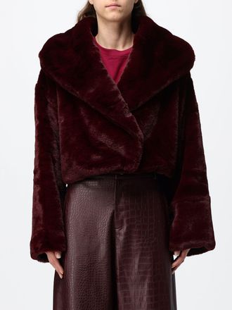 Disclaimer Doppelreihige Cropped-Jacke aus Kunstpelz mit Matrosenkragen